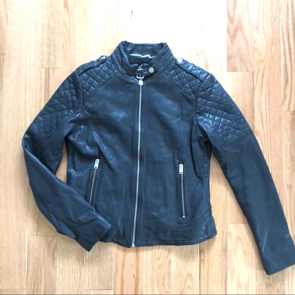 Marc New York Leather Racer Jacket - Gem